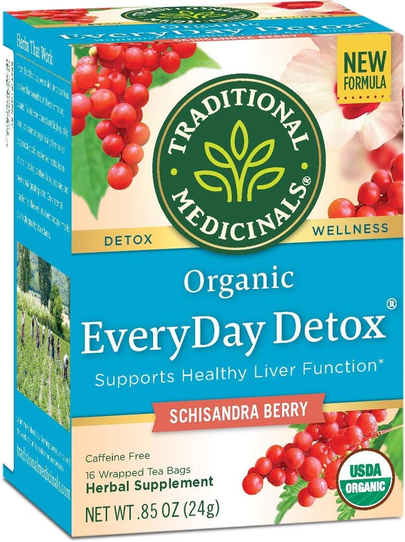Traditional Medicinals, Detox Teas, Everyday Detox, 16 Wrapped Tea Bag – Kuwa Supplements - KSA